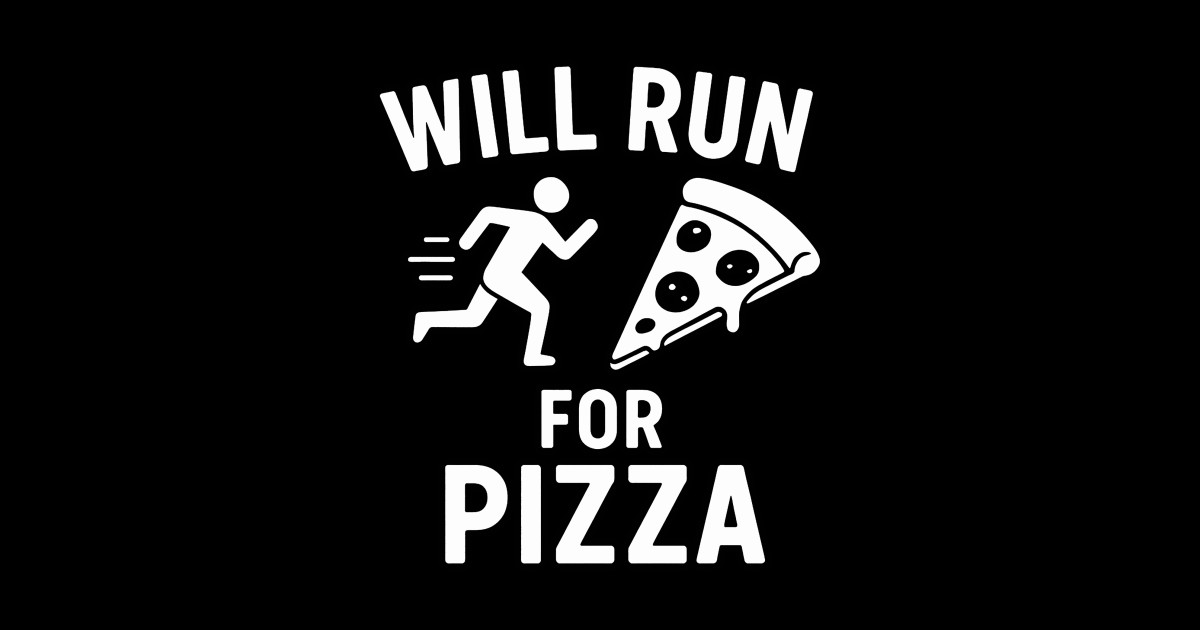 Will Run for Pizza - Wod - Sticker | TeePublic