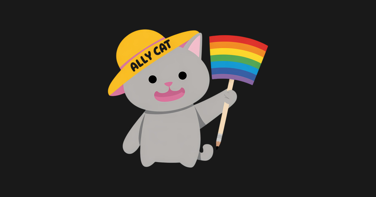 Pride Ally Cat Rainbow LGBTQ - Cat Rainbow Lgbtq - T-Shirt | TeePublic