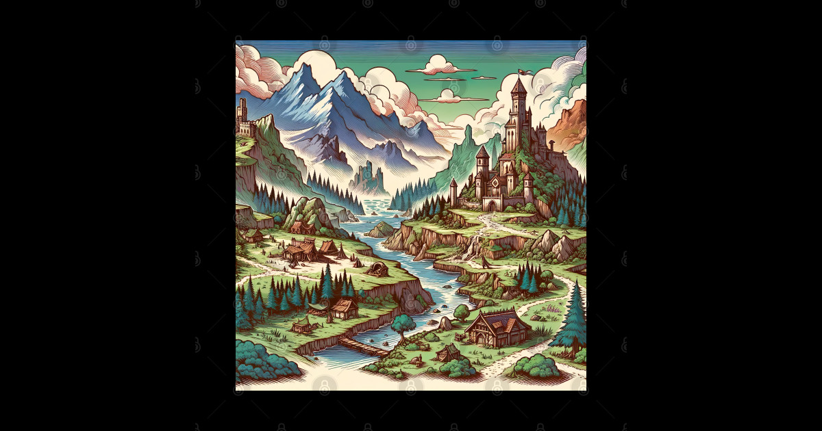 Medieval Castle Illustration - Medieval - Sticker | TeePublic