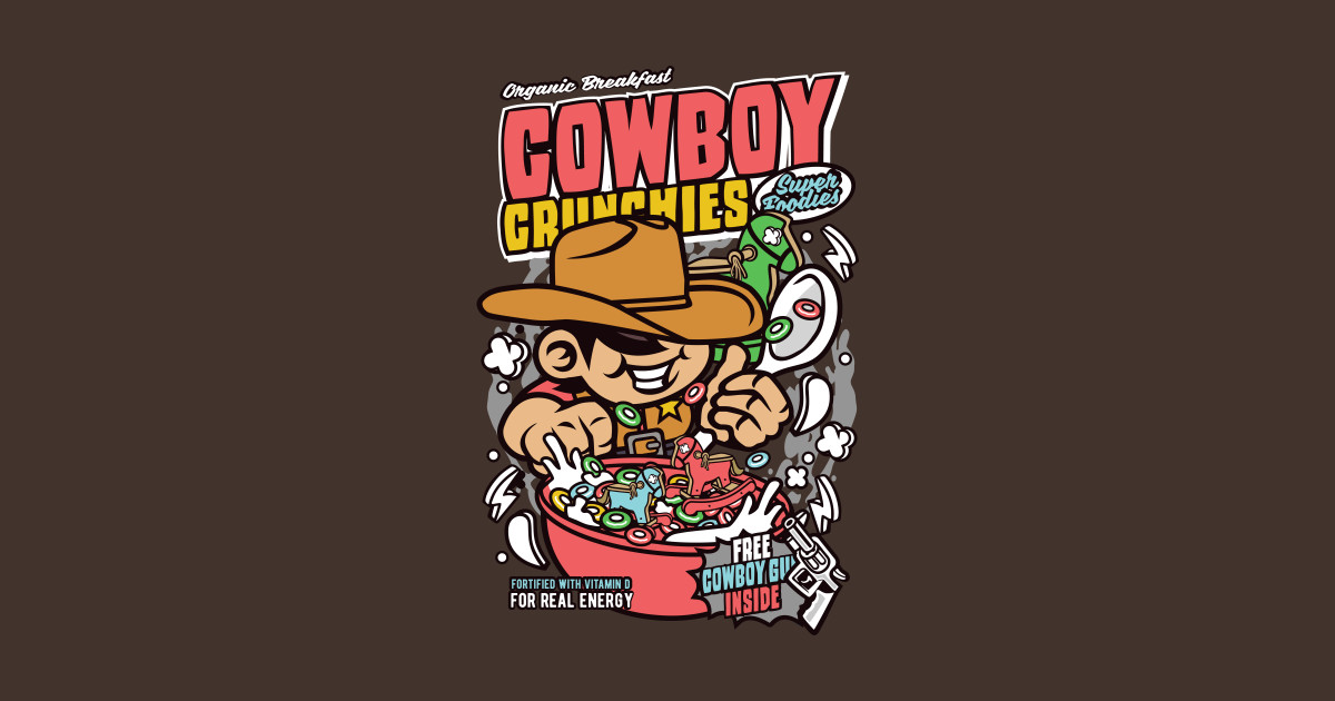 Retro Cereal Box Cowboy Crunchies // Junk Food Nostalgia // Cereal ...
