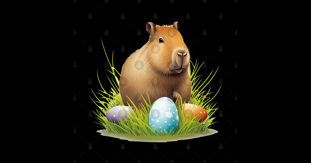Easter Capybara - Capybara - Sticker | TeePublic