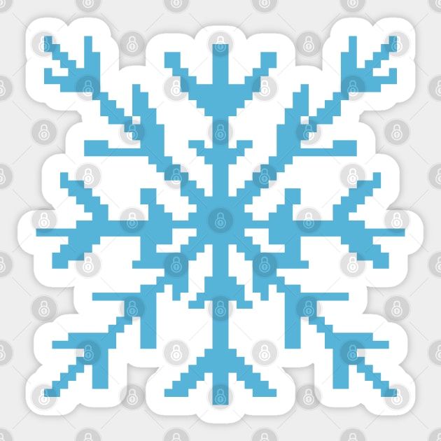 Blue snowflake pixel art - Blue Snowflakes - Sticker | TeePublic
