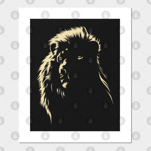 Shadow lion - Big Cat - Posters and Art Prints | TeePublic