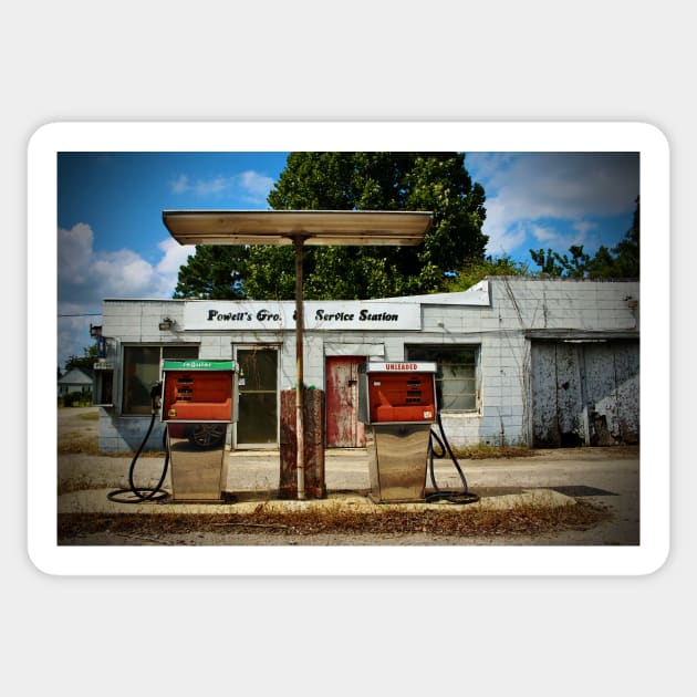 Old Service Station - Nostalgic - Sticker | TeePublic