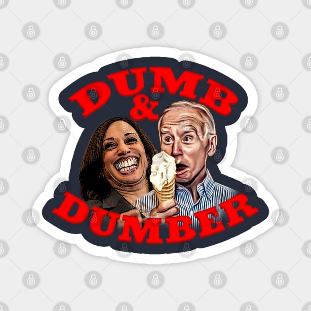 Biden & Harris DUMB AND DUMBER Cartoon - Cartoon - Magnet | TeePublic