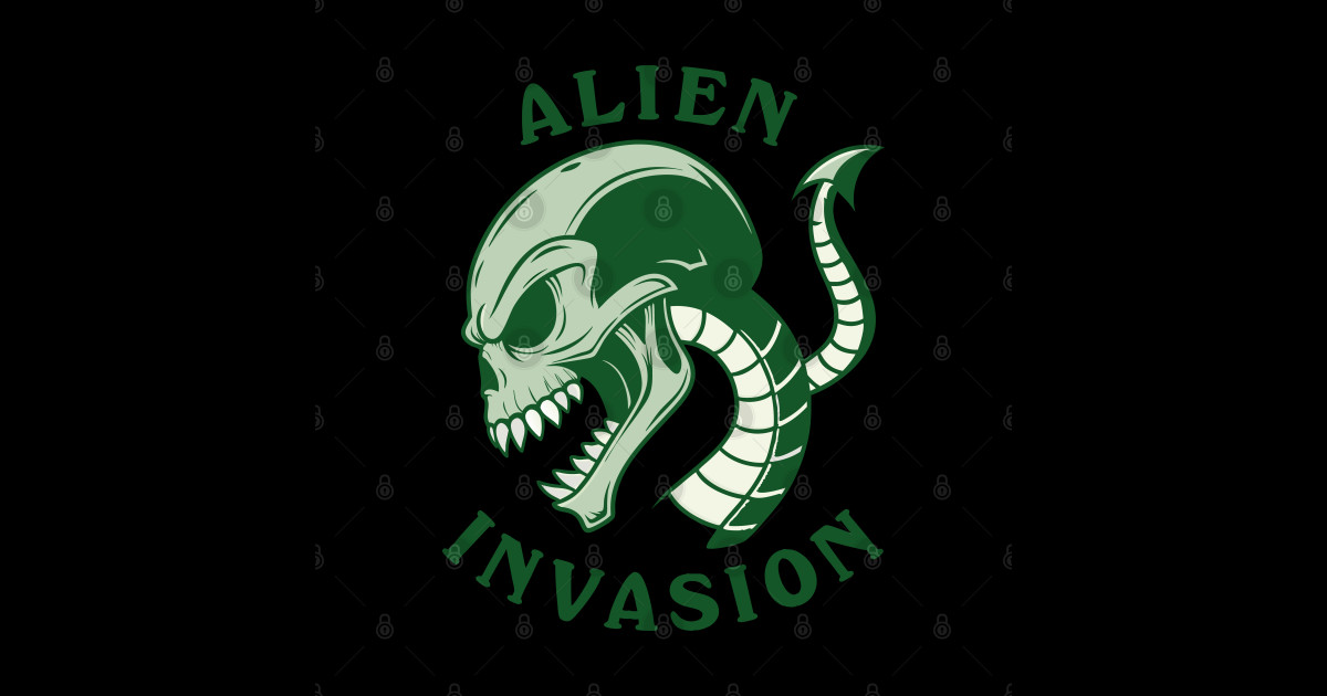 Alien Invasion Icon - Aliens - Sticker | TeePublic