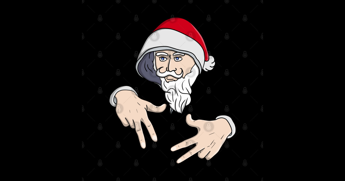 Cool Gangsta Hip Hop Hand Rap Santa Claus - Funny Santa Claus - Sticker ...