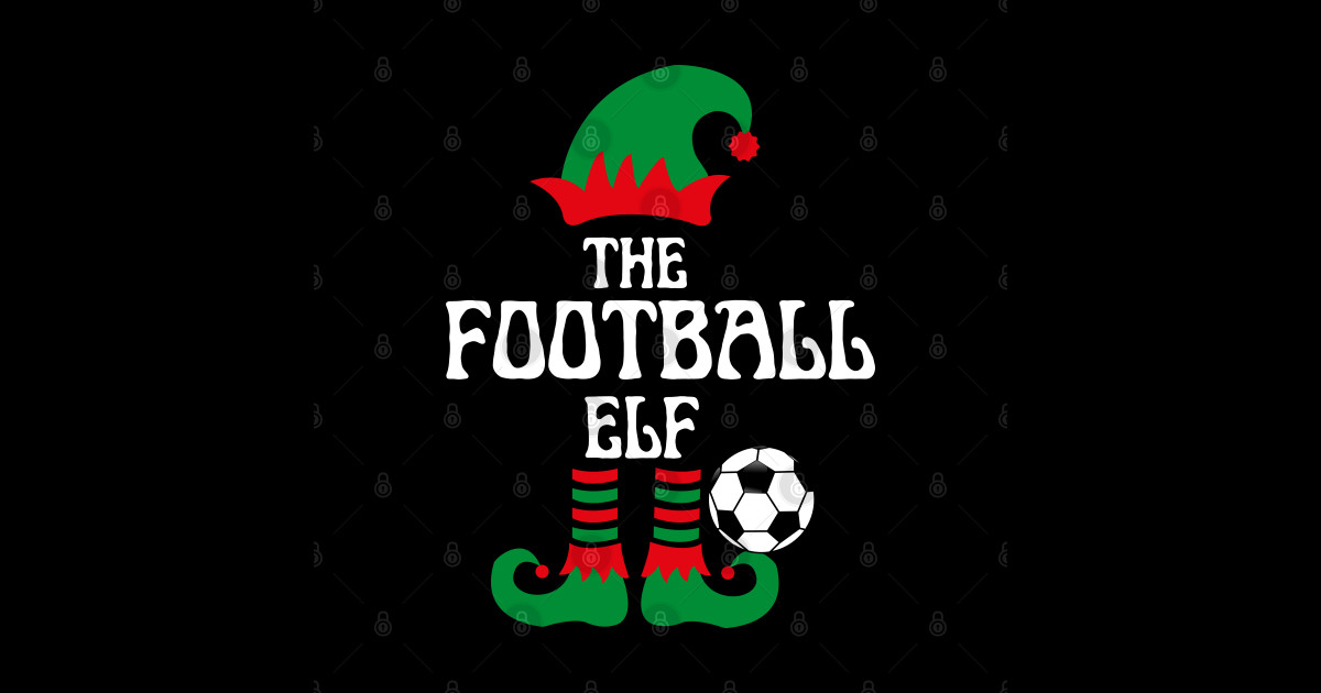 THE FOOTBALL ELF - Football Elf Matching Christmas - Sticker | TeePublic