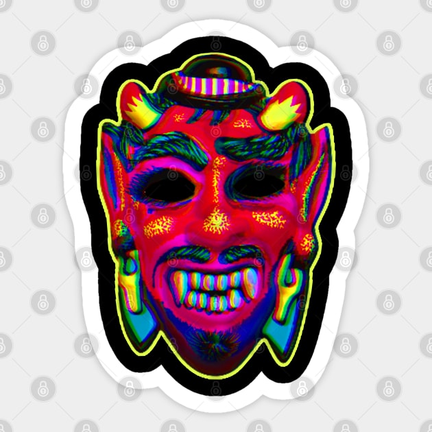 The Charming Smile of the Demon - Demon Mask - Sticker | TeePublic