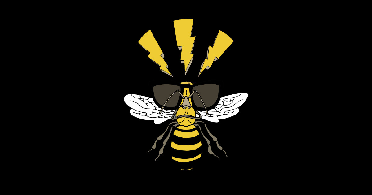 Angry bee artwork - Angry Bee - Sticker | TeePublic