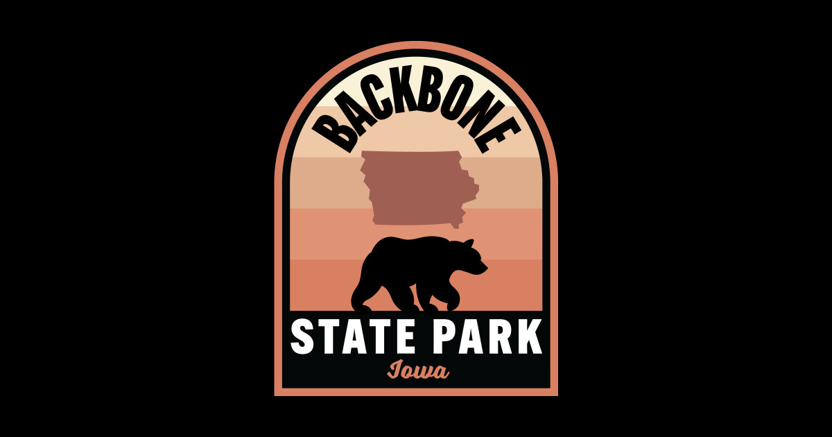 Backbone State Park IA Bear - Backbone State Park - Sticker | TeePublic