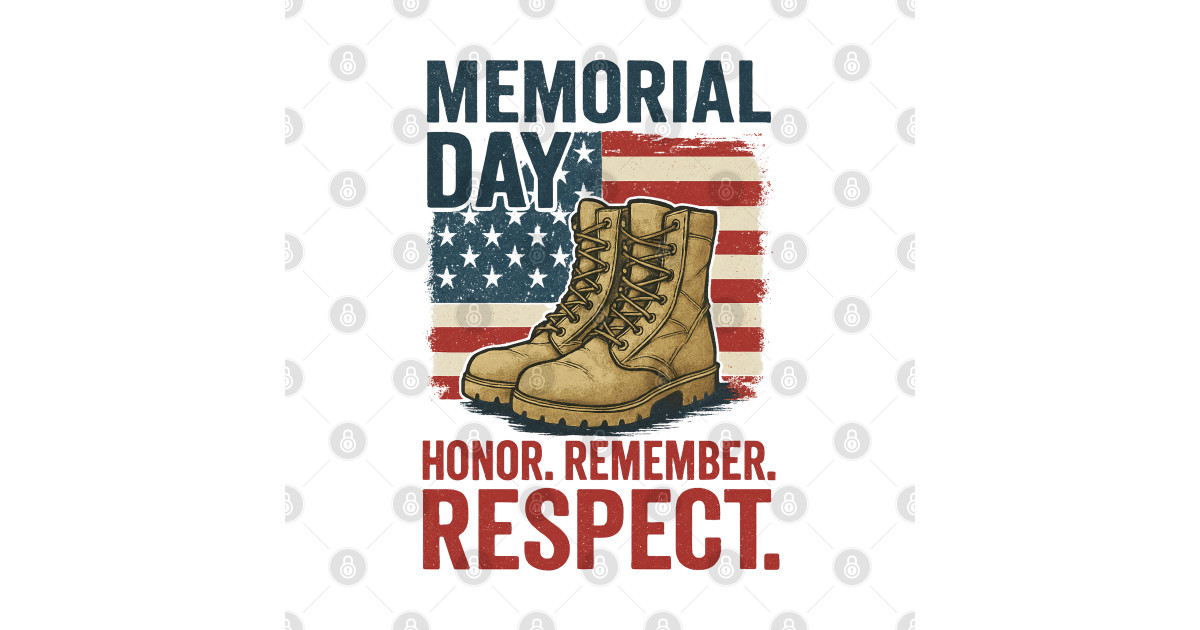 Honor Remember Respect – Memorial Day Tribute - Memorial Day - T-Shirt ...