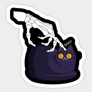 Black Cat Skeleton Hand Boop Halloween Stickers for Sale | TeePublic