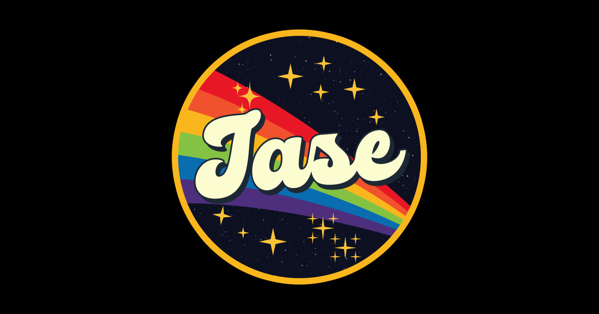 Jase // Rainbow In Space Vintage Style - Jase - Sticker | TeePublic