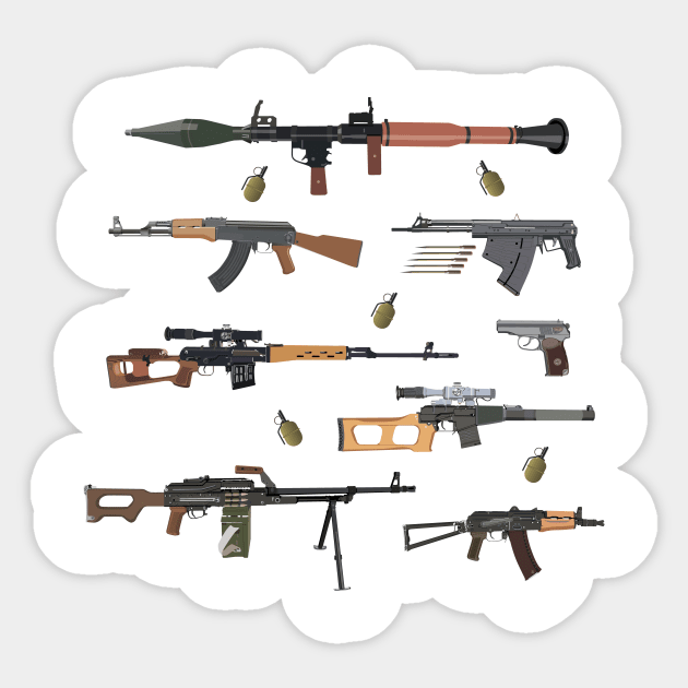 Soviet Cold War Weapons - Ak47 - Sticker | TeePublic