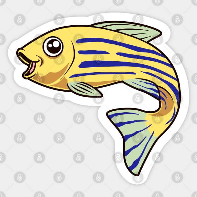 Kawaii zebrafish - Kawaii Zebrafish - Sticker | TeePublic