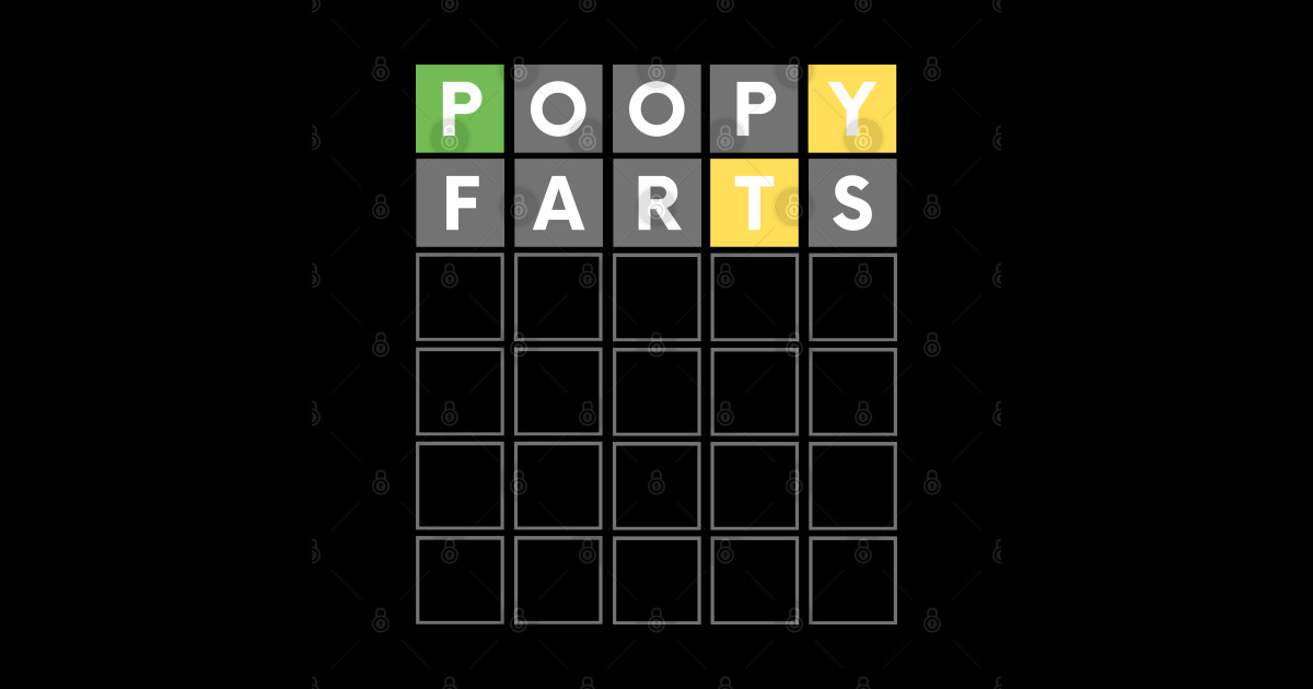 FUNNY WORD GAME POOPY FARTS - Wordle - Sticker | TeePublic