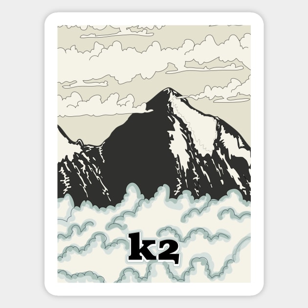 K2 Mountain travel poster - K2 Mountain Travel - Sticker | TeePublic
