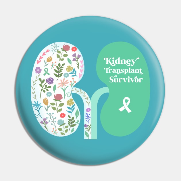 Kidney Transplant Wildflowers Original Design - Kidney - Pin | TeePublic