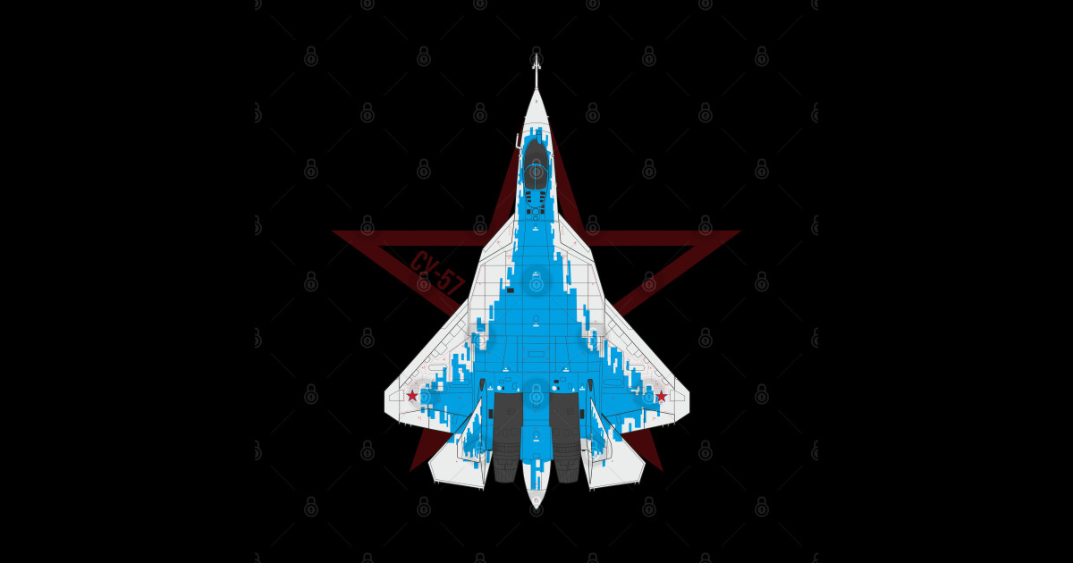 Sukhoi Su-57 Felon - Jet Fighter - Sticker | TeePublic