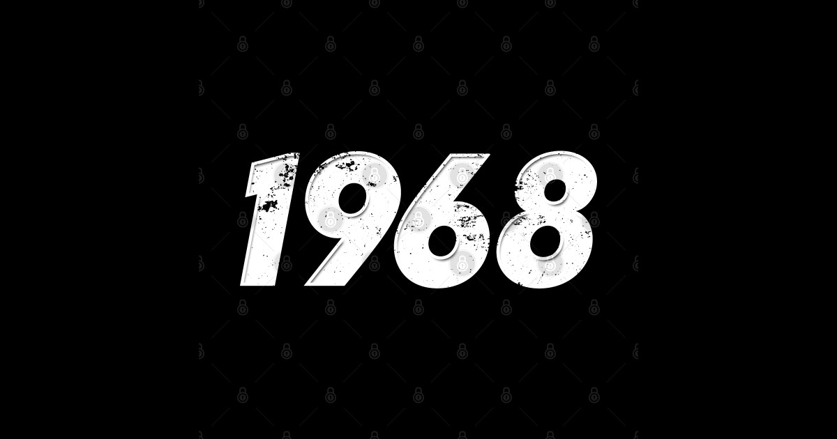 1968 - Vintage Grunge Effect - 1968 - Sticker | TeePublic