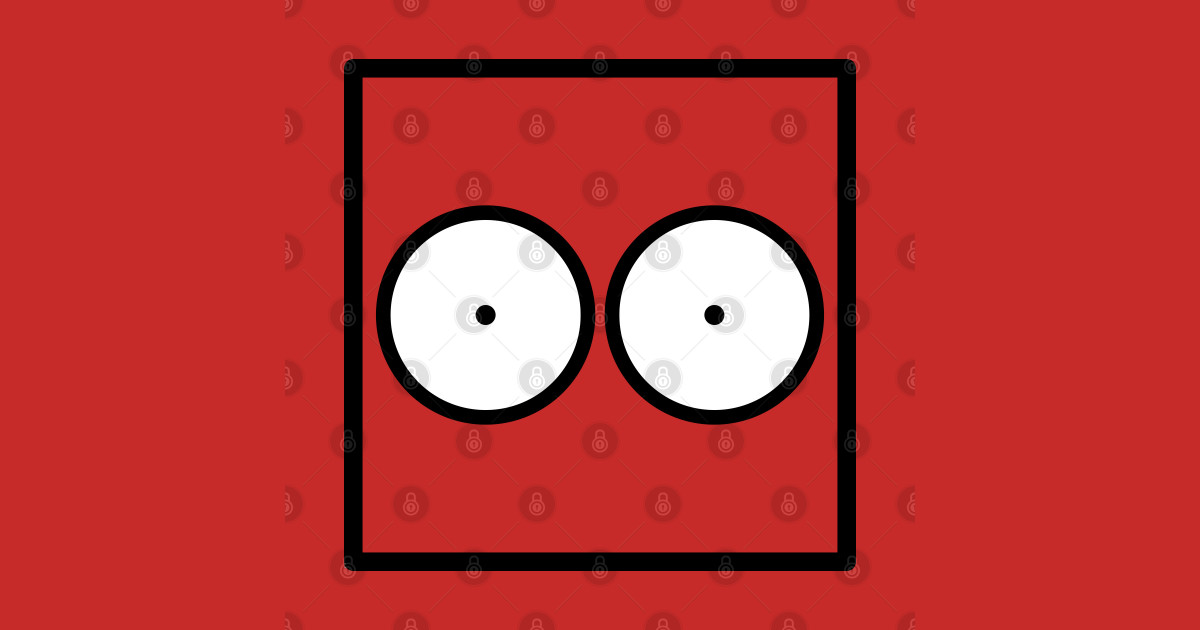Kubi - the square emoticons - Red passion, the worried face - Emoji ...