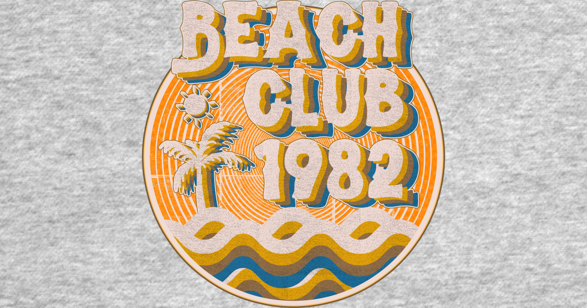 vintage retro beach club 70s 1982 with spirale orange - Vintage - T ...