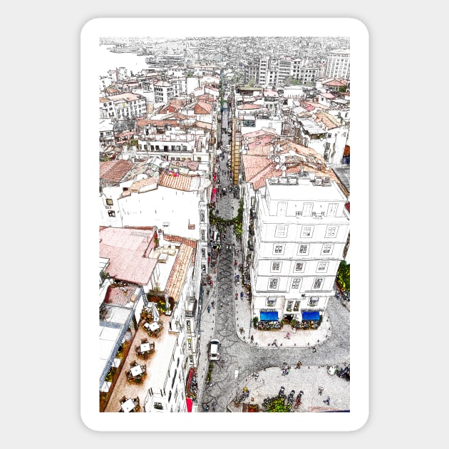 City art print of beautiful Istanbul - Istanbul - Sticker | TeePublic