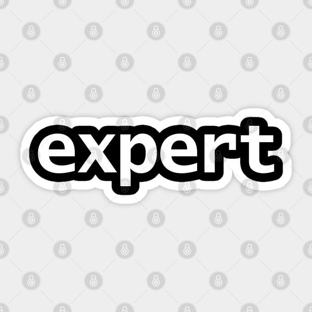 Expert Minimal Typography - Expert - Sticker | TeePublic