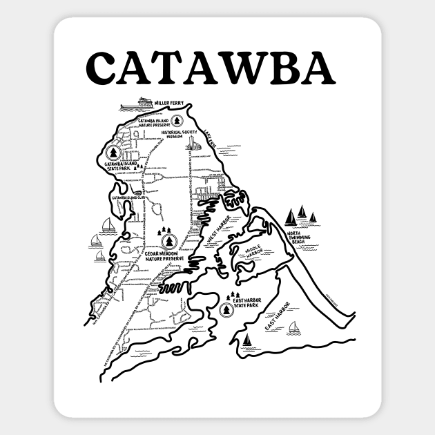 Catawba Map - Catawba - Sticker | TeePublic