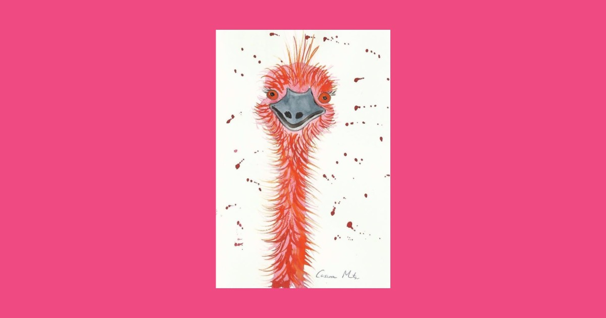 Funny Pink Emu - Emu - T-Shirt | TeePublic