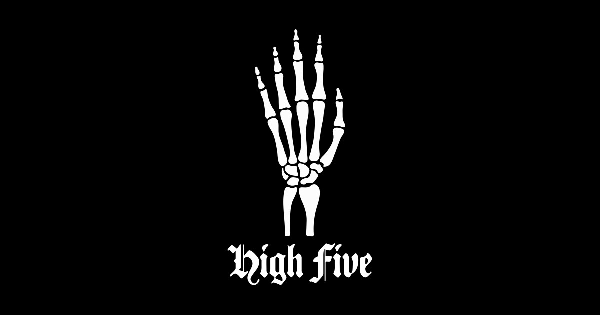 High Five Skeleton - Halloween - Sticker | TeePublic