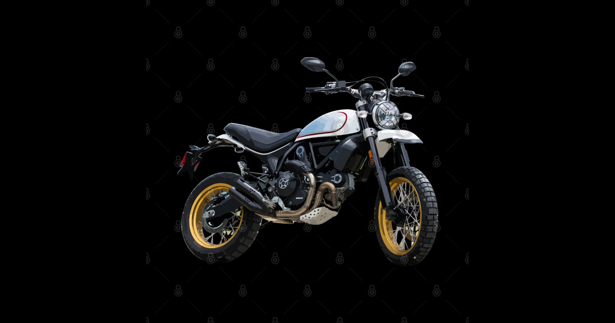 Scrambler Bike Illustration - Ducati - Sticker | TeePublic