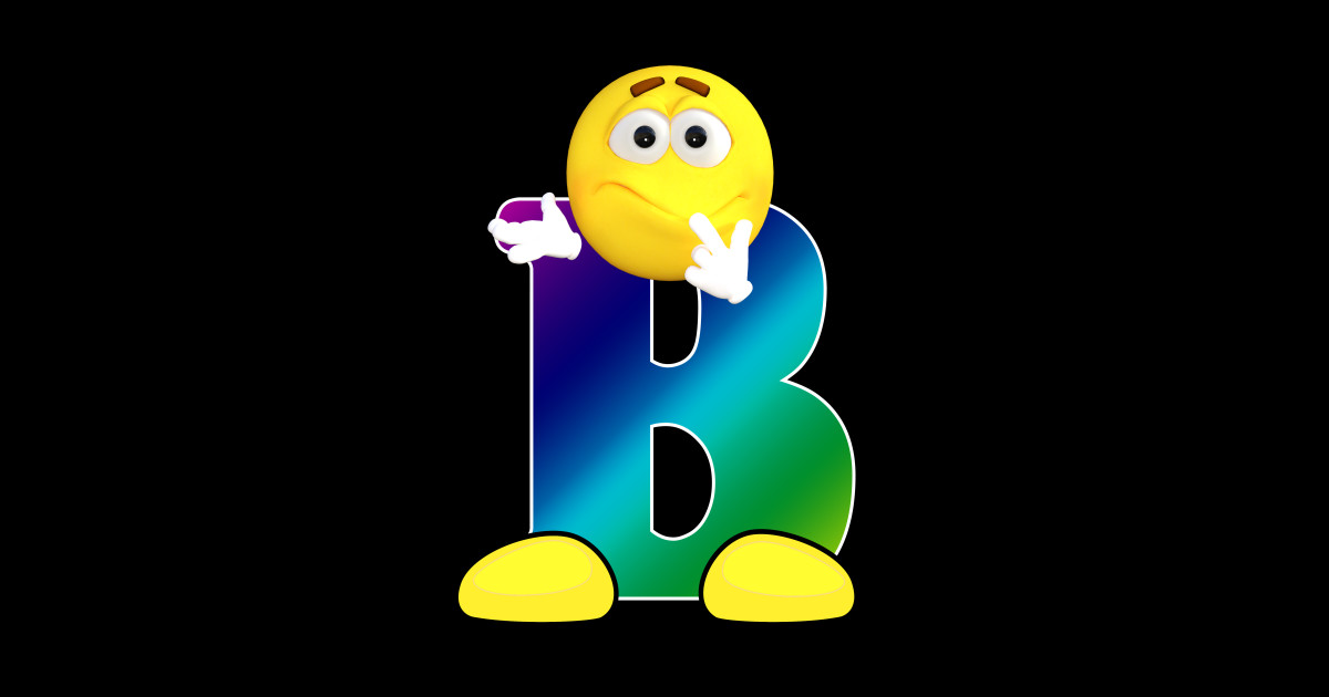 Letter B Alphabet Smiley Monogram Face Emoji Shirt for Men Women Kids ...