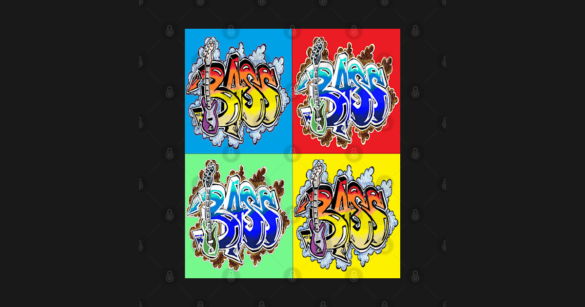 bass Graffiti Pop Art 123 - Bass Guitar - T-Shirt | TeePublic