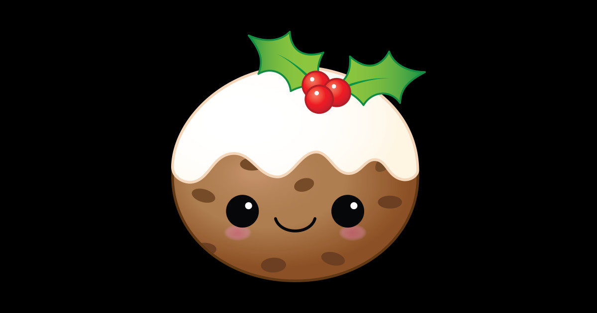 Cute Kawaii Christmas Pudding - Christmas Pudding - Sticker | TeePublic