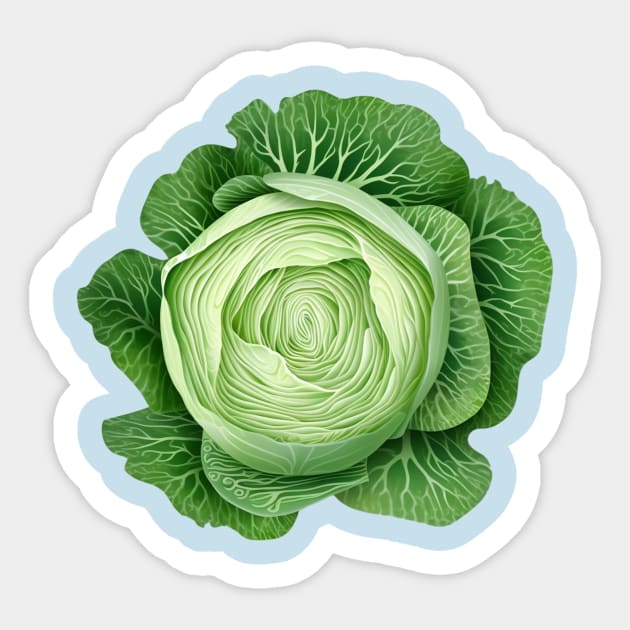 Illustration of cabbage - Vegetarian - Sticker | TeePublic