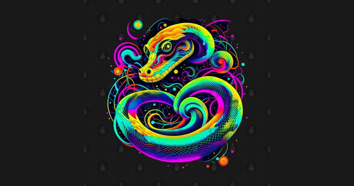 Colorful snake pop art - Colorful Snake Lover Digital Pop Art - T-Shirt ...