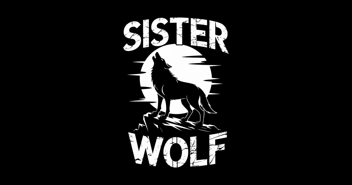 Sister Wolf Matching Family Tribe Wolves Moon Girls - Family - Sticker ...