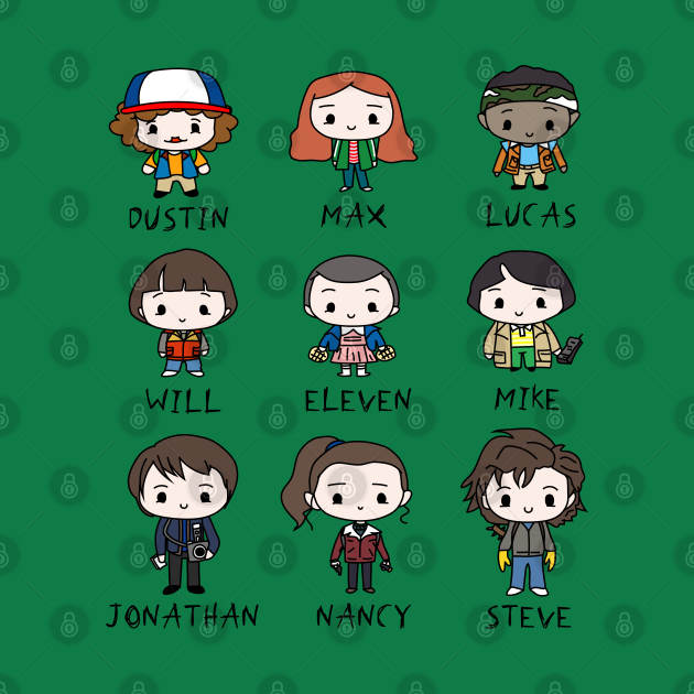 Stranger Things Kids Fan Art Chibis - Stranger Things - Kids Hoodie ...
