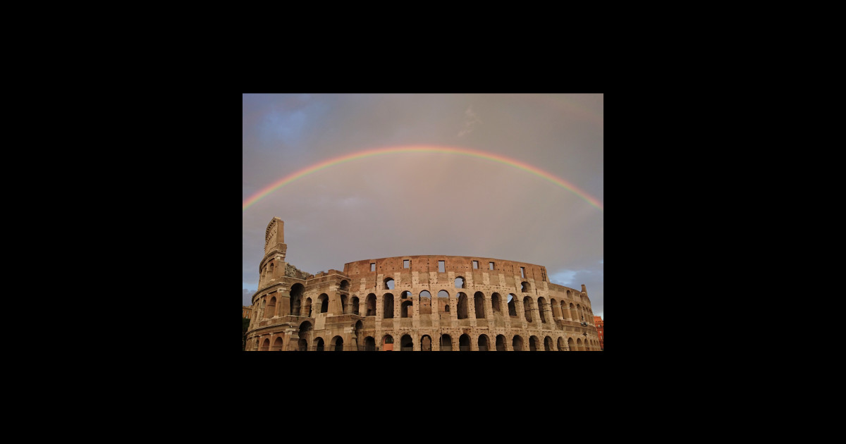 Rainbow Over The Colosseum, Rome, Italy - Rome - Magnet | TeePublic