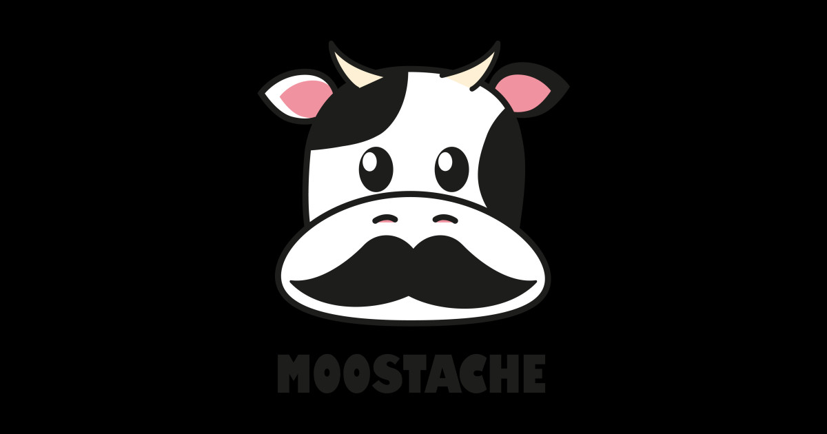 Moustache - Cow - Sticker | TeePublic