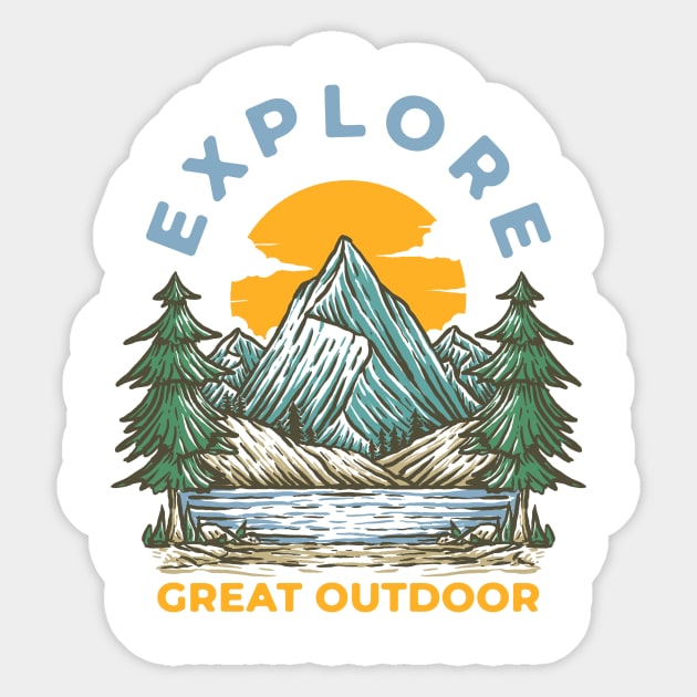Explore Great Outdoor - Wanderlust - Sticker | TeePublic
