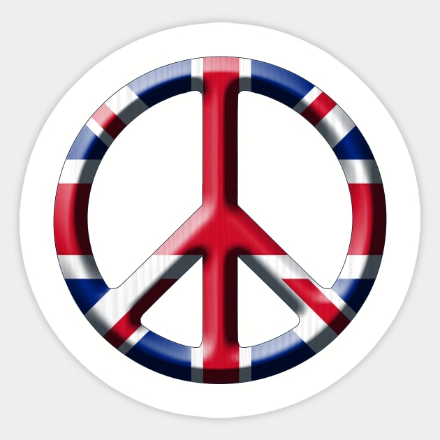 Union Jack Peace Symbol - Peace And Love - Sticker | TeePublic