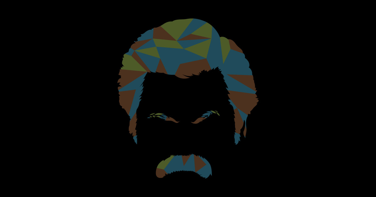 Ron Swanson Mustache Graphic - Parks And Rec - Pin | TeePublic