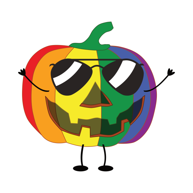 Halloween cool pride pumpkin lgbt - Halloween - Pin | TeePublic