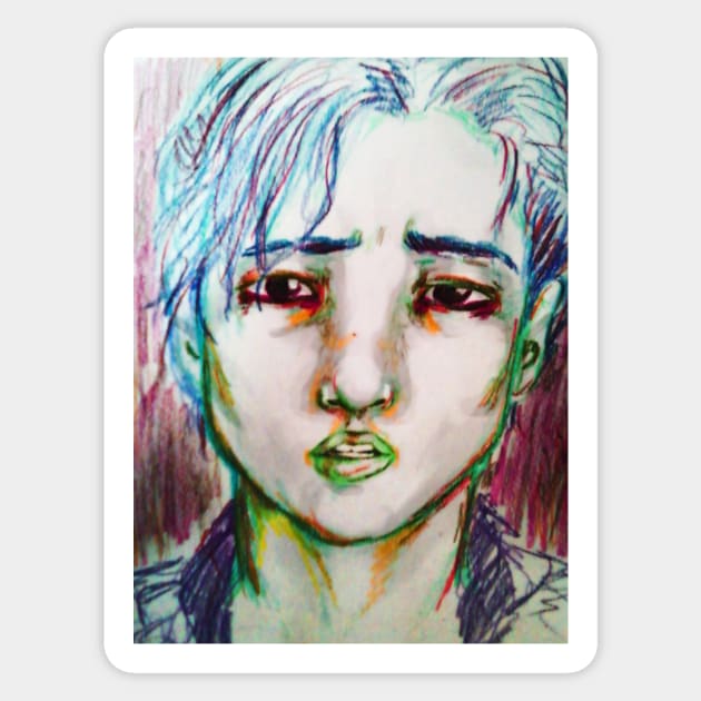 Boy Lost - Colored Pencil - Sticker | TeePublic