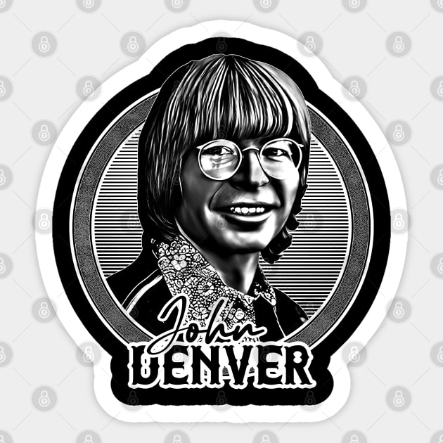 John Denver / Retro Fan Artwork - John Denver - Sticker | TeePublic