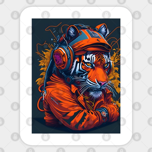 vector dj tiger logo