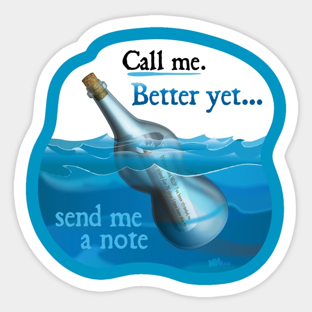Note in a Bottle - Bottle Note - Sticker | TeePublic